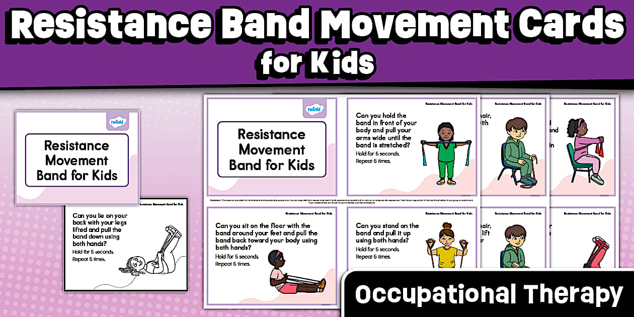 Resistance Band Movement OT Cards for Kids