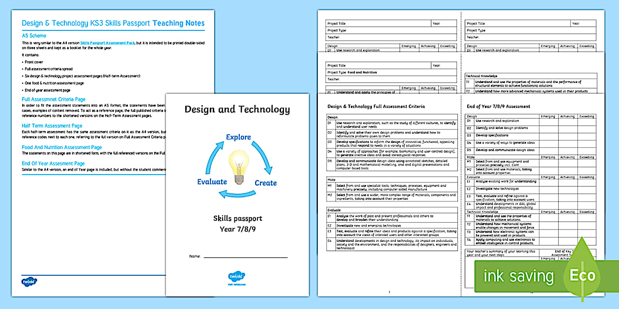 Design and Technology Skills Passport Assessment Pack