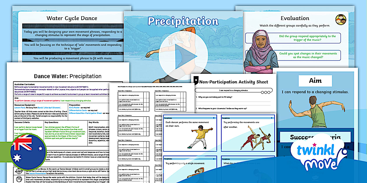 Move PE Year 4 Dance: Water Lesson 5: Precipitation - Twinkl