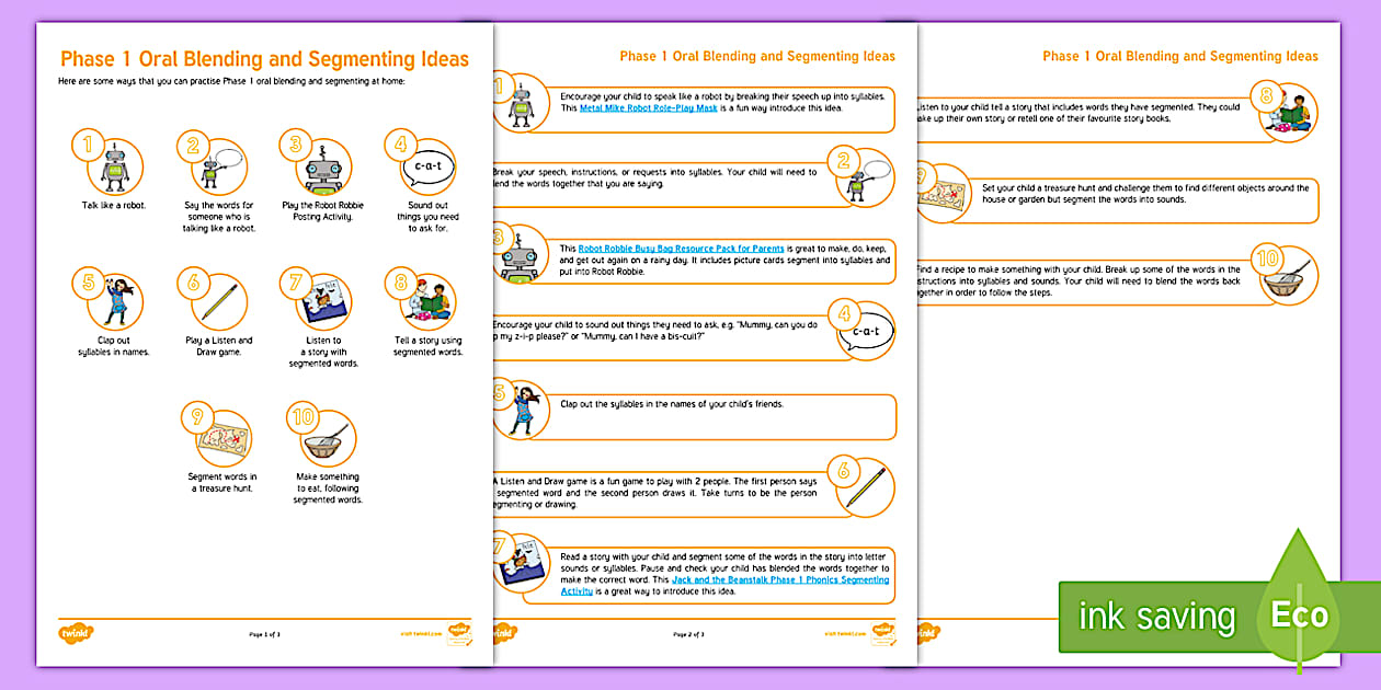 10 Ways to Practise Blending and Segmenting | Parent Phonics