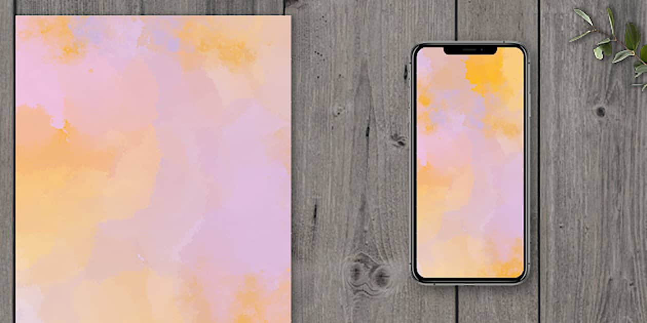 Sunset Watercolour Phone Wallpaper (teacher made) - Twinkl