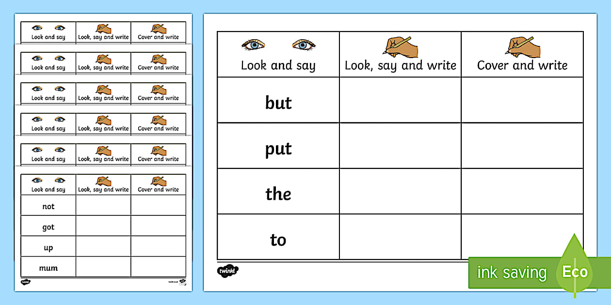 Editable High Frequency Words Writing Practice Worksheets