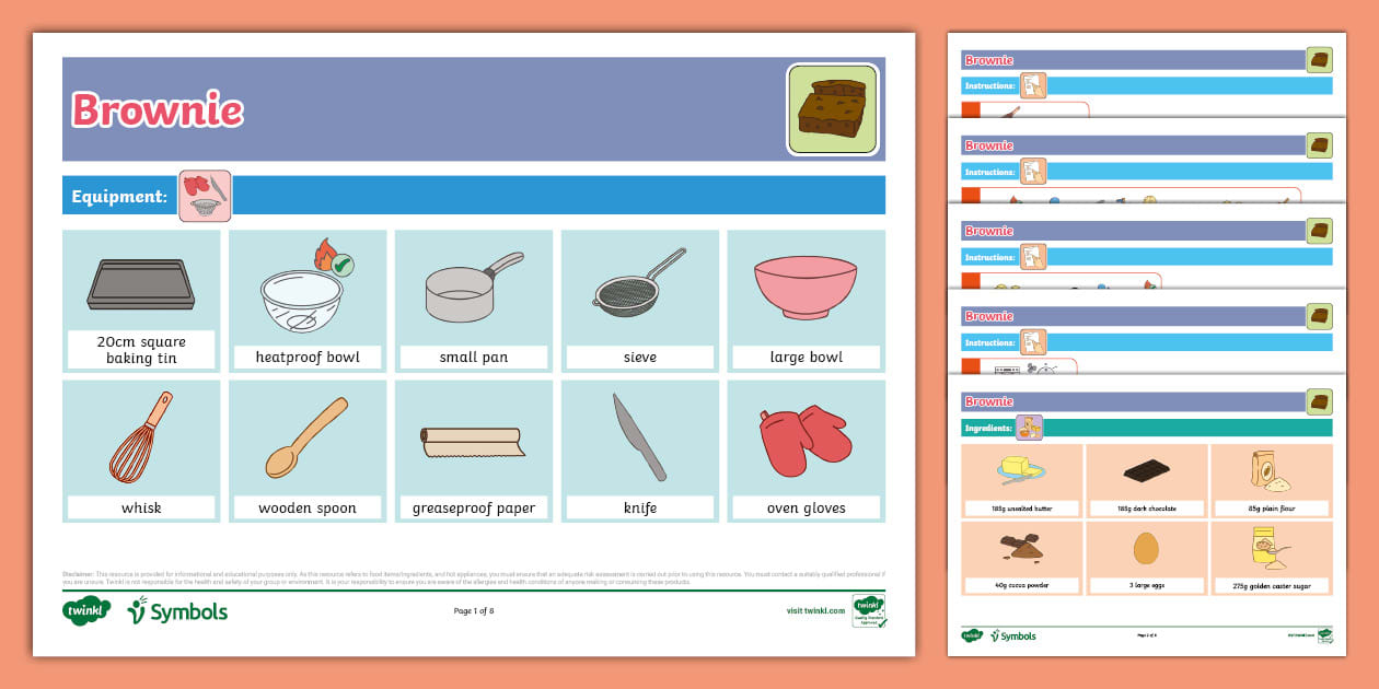 Twinkl Symbols: Brownie Recipe (teacher made) - Twinkl
