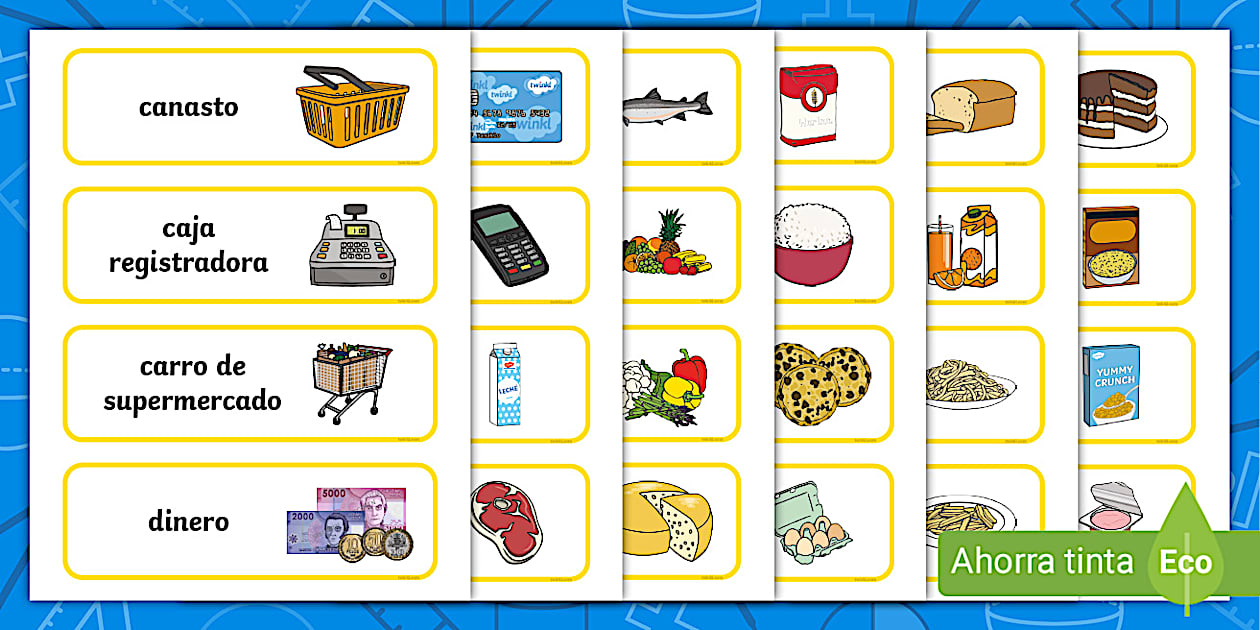 Tarjetas de Vocabulario: Supermercado - Twinkl
