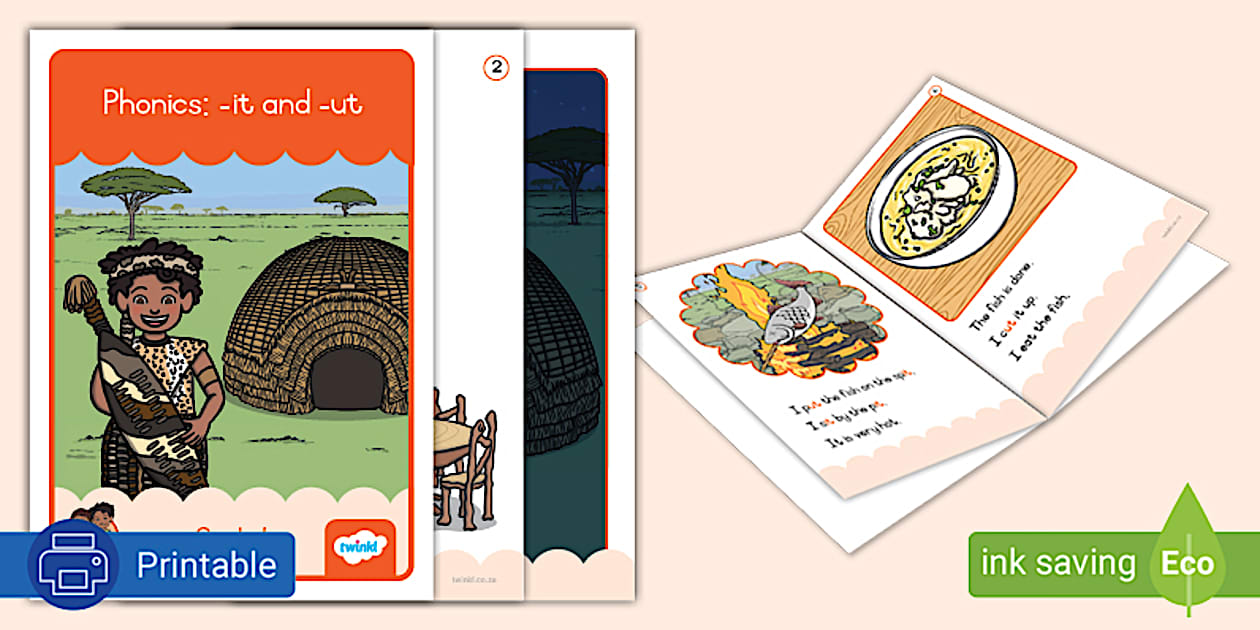Grade 1 Mini Book: -it and ut Words (teacher made) - Twinkl