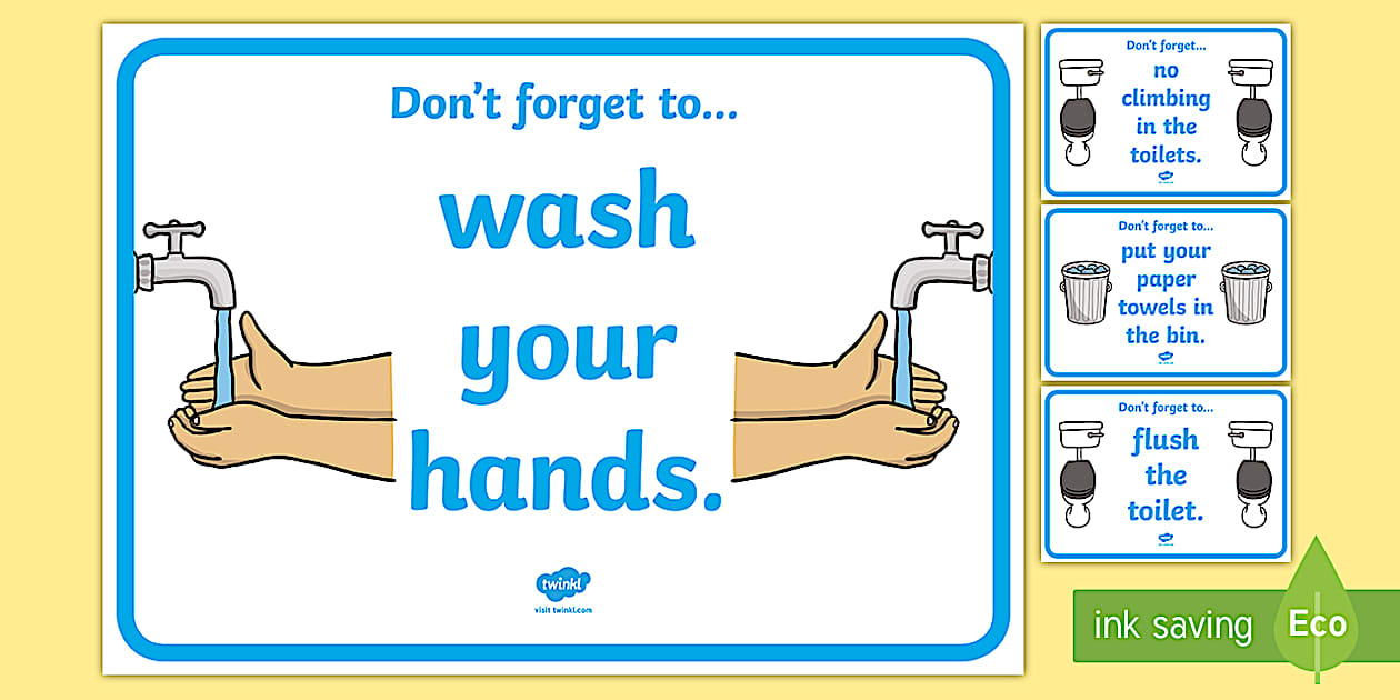 Editable Good Behaviour Bathroom Signs (teacher made)