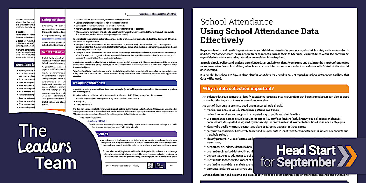 Using School Attendance Data Effectively - Leaders - Twinkl