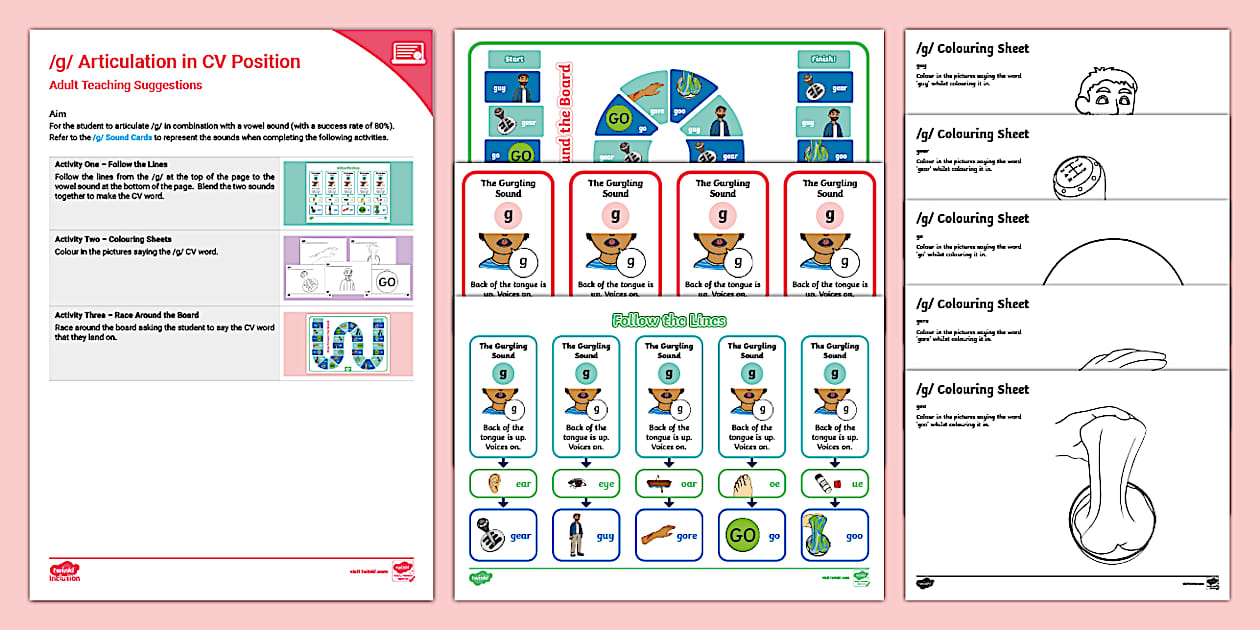 SALT /g/ Articulation in CV Initial Position Activity Pack