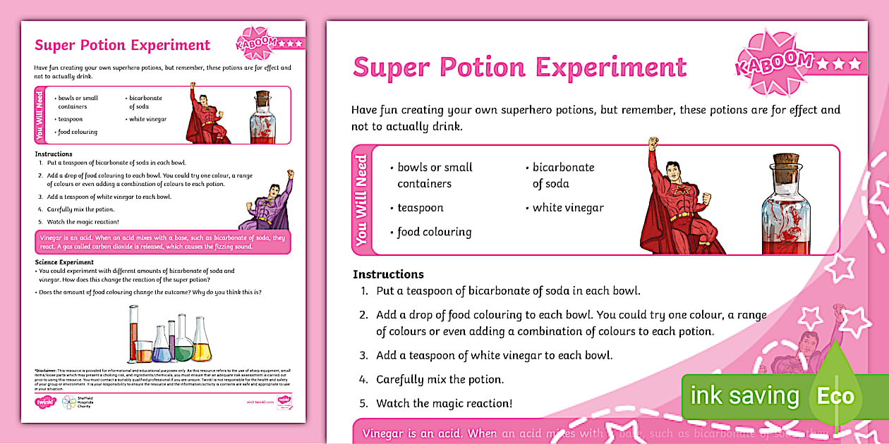 Super Potion Experiment (teacher made) - Twinkl