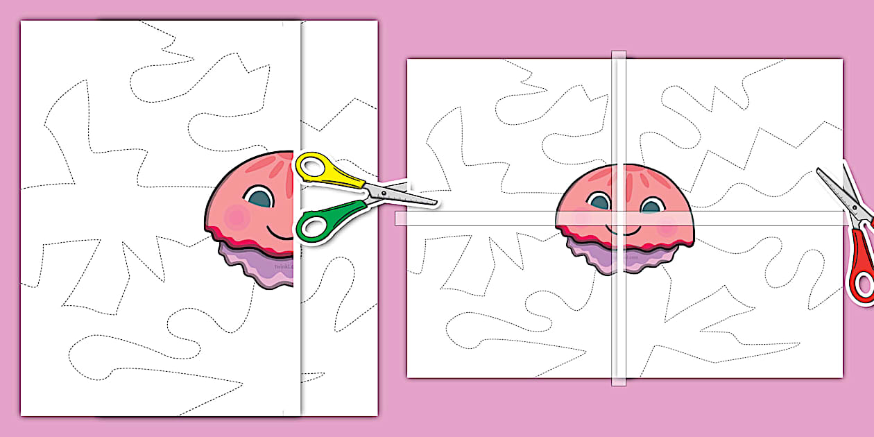 Giant Jellyfish Group Cutting Activity (teacher made)