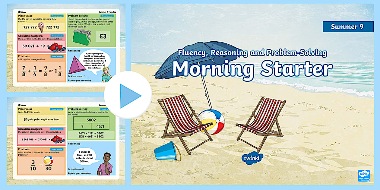 Year 6 Maths Summer Morning Starter PowerPoint 9 - Twinkl