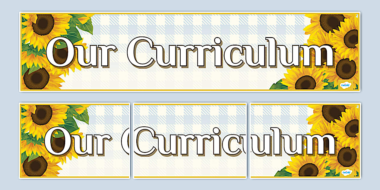 Sunflower-Themed Our Curriculum Display Banner - Twinkl