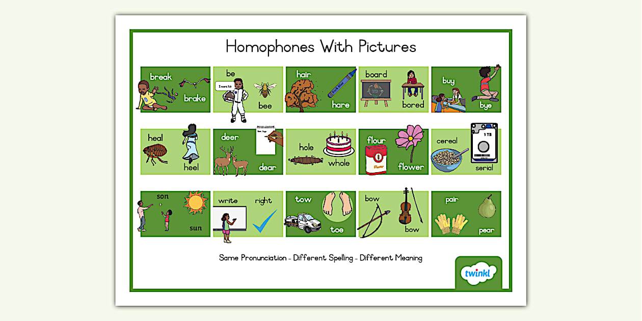 Grade 3 Phonics: Homophones With Pictures - Twinkl