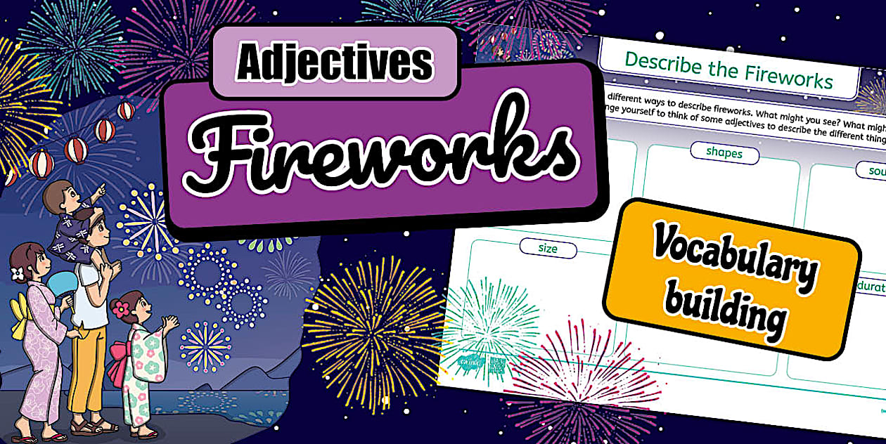 Fireworks Adjectives Worksheet