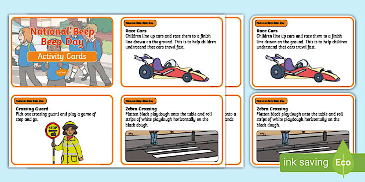 National Beep Beep Day Activity Cards (teacher made)