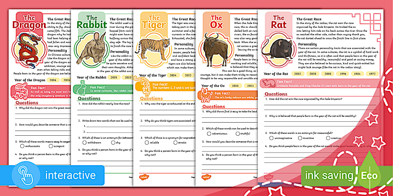 Zodiac Animals Reading Comprehension | Parents Resource