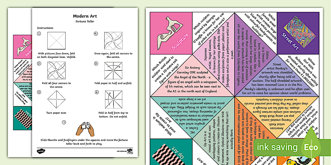 Modern Art Fortune Teller (teacher made) - Twinkl