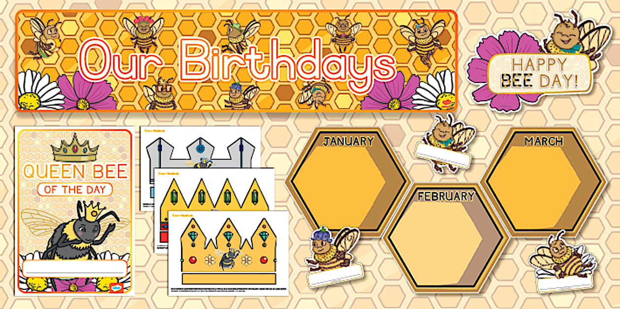 Bee-Themed Birthday Chart - Twinkl South Africa - Twinkl