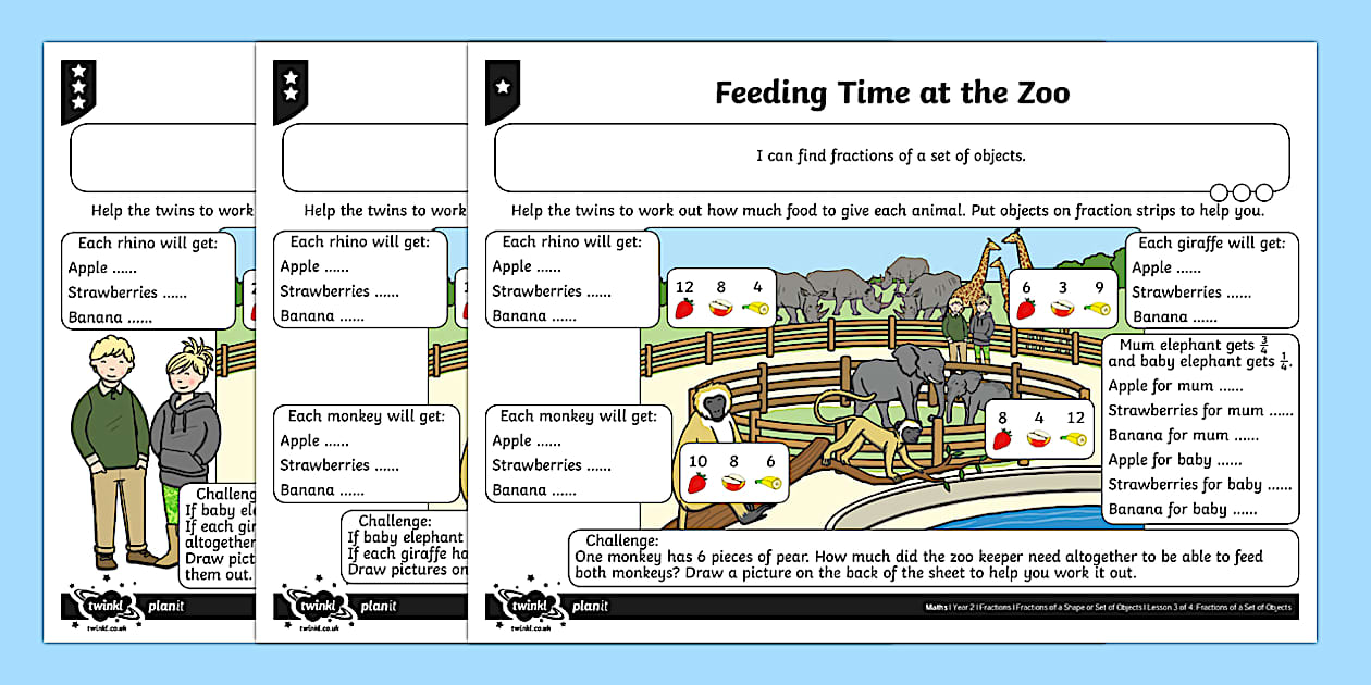 Higher Ability Find 1/2, 1/4, 1/3 or 3/4 of a Set of Objects Differentiated