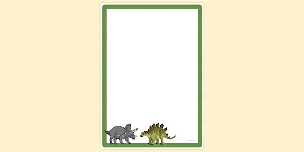 Printable Dinosaur Page Border (teacher made) - Twinkl