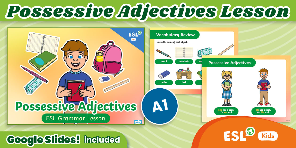 ESL Possessive Adjectives Lesson for Kids