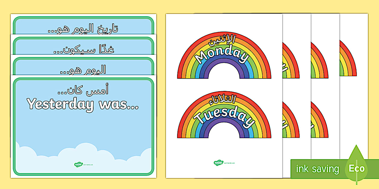 Yesterday Was, Today Is, Tomorrow Will Be Display Poster Pack Arabic ...