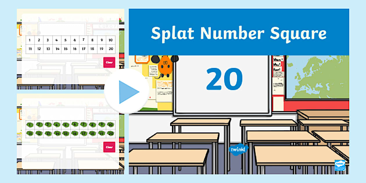 Interactive Number Square Splat Game | Numbers 1 - 20