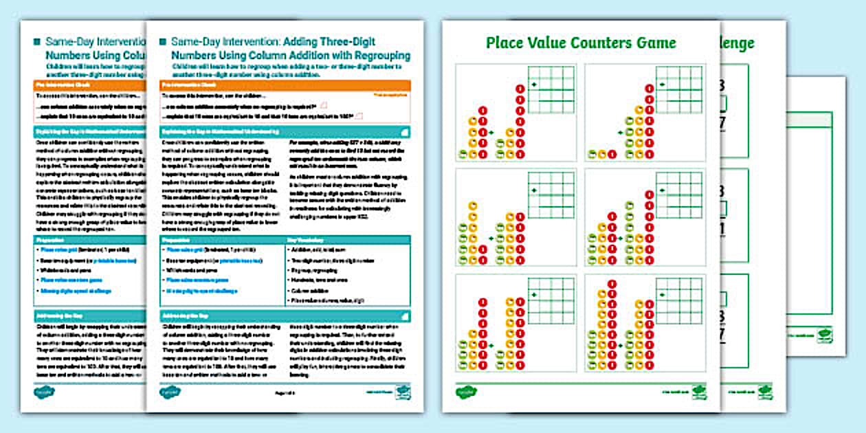 👉 Y3 SDI: Adding 3-Digit Numbers Column with Regrouping