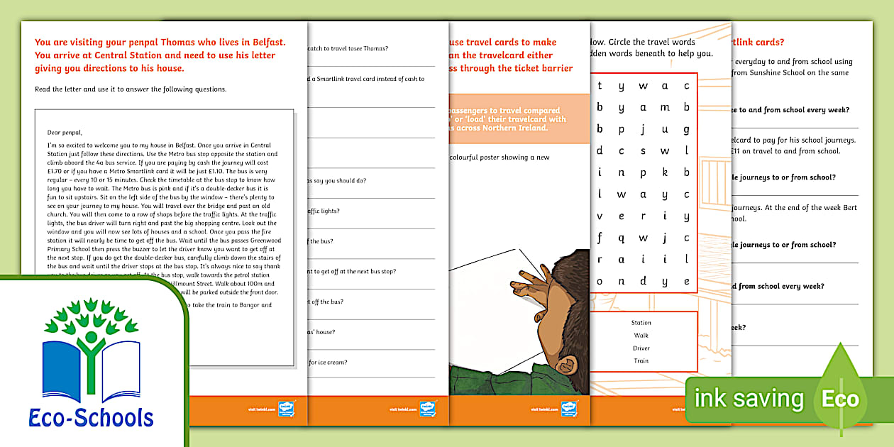 FREE! - Eco-Schools NI: Translink KS2 Travel Literacy Activities