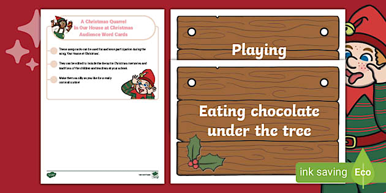 KS1 A Christmas Quarrel - Editable Audience Word Cards