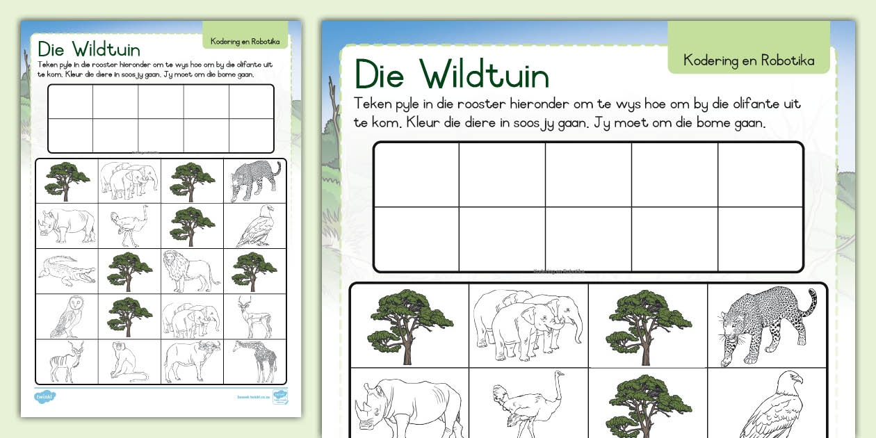 Graad 1 Algoritmes - Die Wildtuin (teacher made) - Twinkl