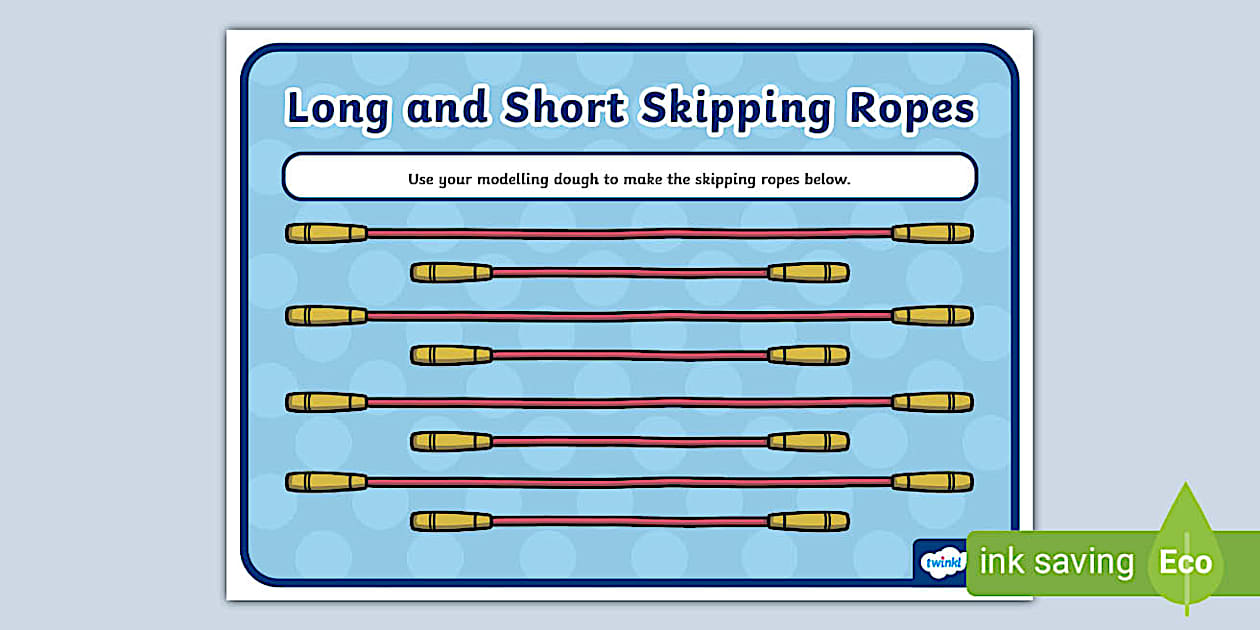 Long and Short Skipping Ropes Modelling Clay Mat - Twinkl