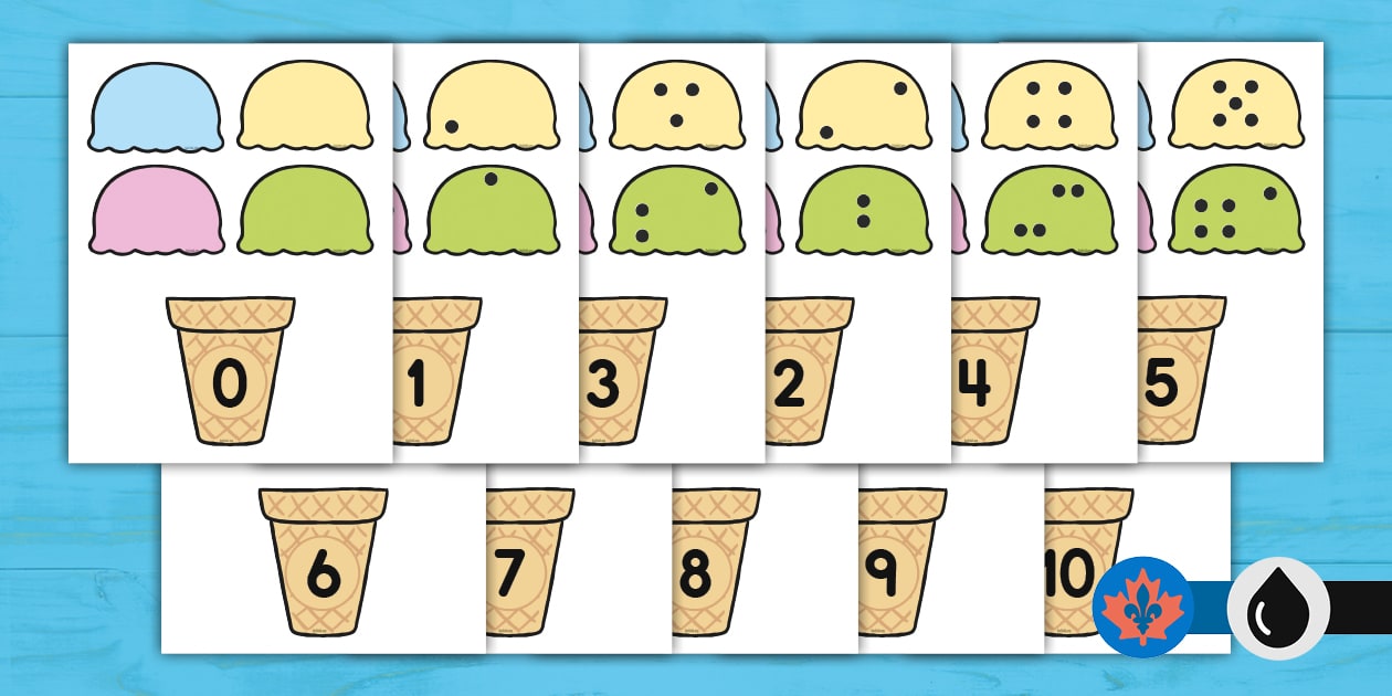 Subitizing Ice Cream Matching Activity 0-10 French - Twinkl