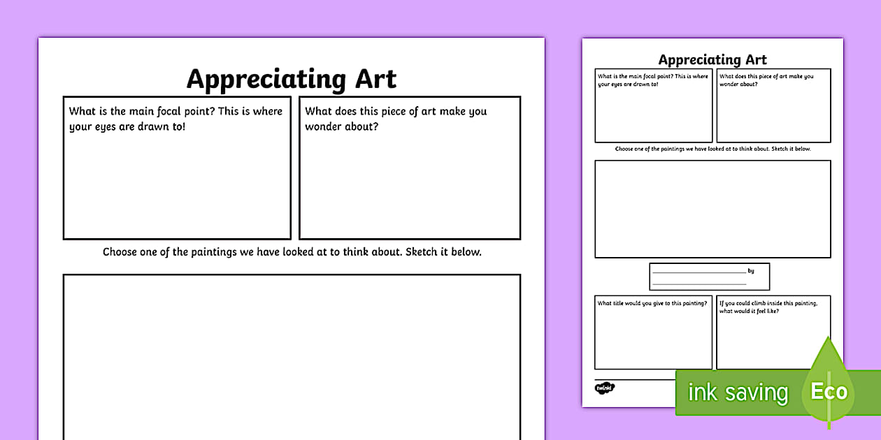 Looking and responding art lesson | Worksheet | Twinkl