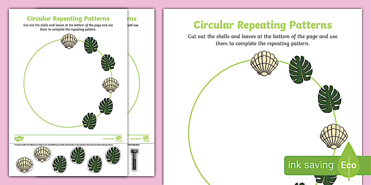 👉 Circular Repeating Patterns Cutting Skills Activity