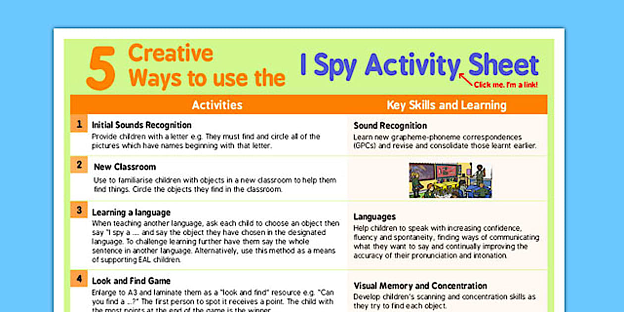 5 Creative Ways to Use I Spy Worksheet / Worksheet - Twinkl