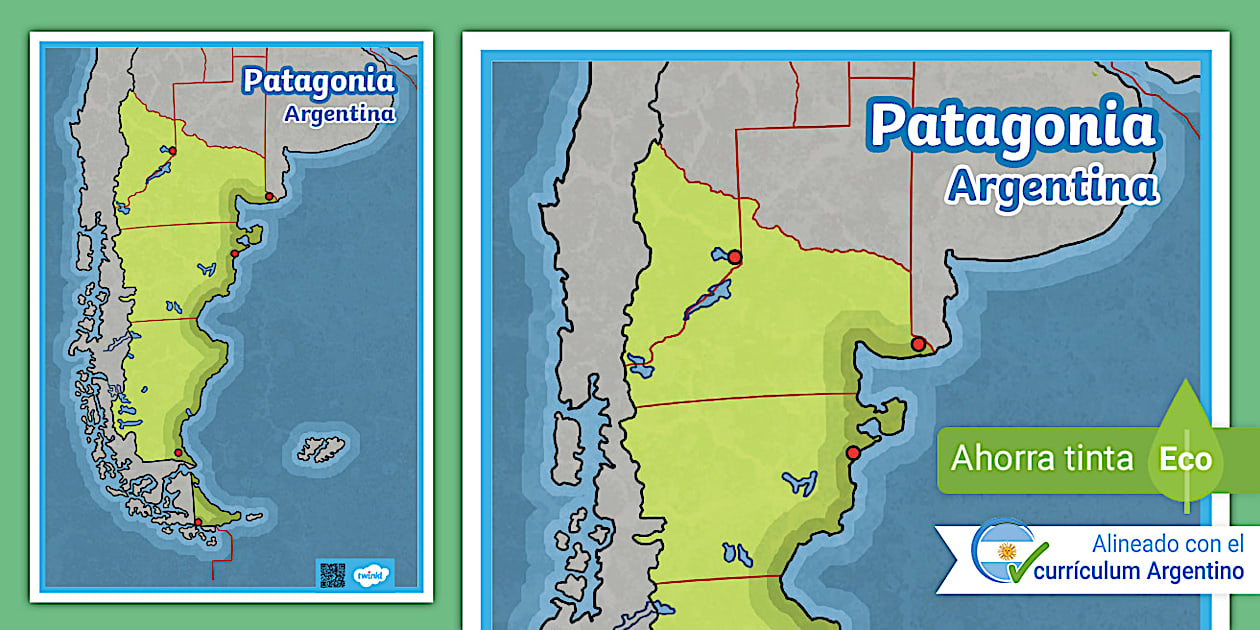 Mapa de la Patagonia argentina para imprimir
