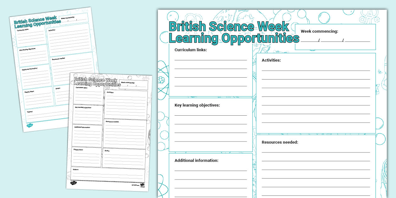 British Science Week Learning Opportunities Planner - Twinkl