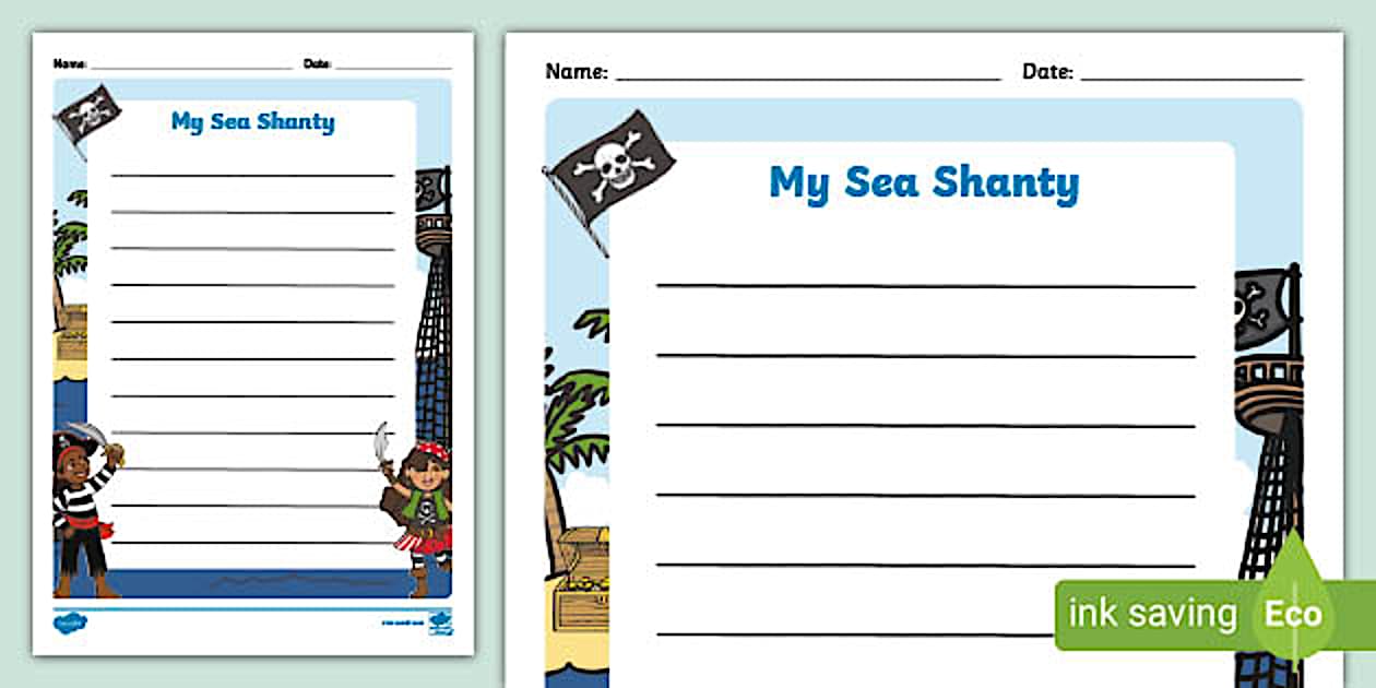 Sea Shanty Writing Template - Twinkl