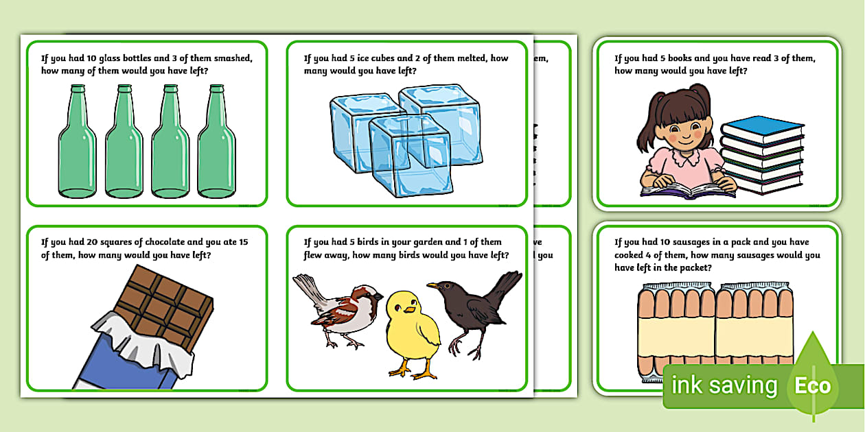 Editable Subtraction Word Problem Challenge Cards - Twinkl