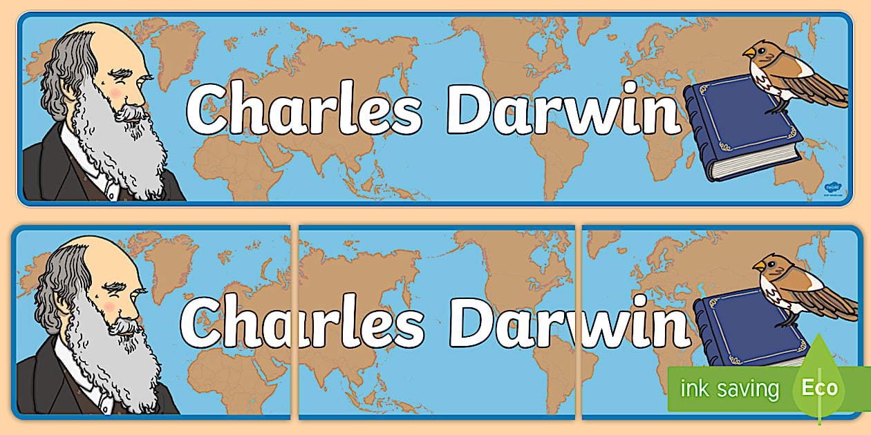 Charles Darwin Display Banner (teacher made) - Twinkl