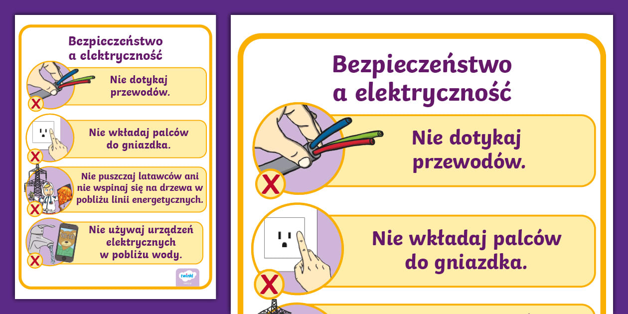 Bezpieczeństwo a elektryczność | Plakat | Edukacja społeczna