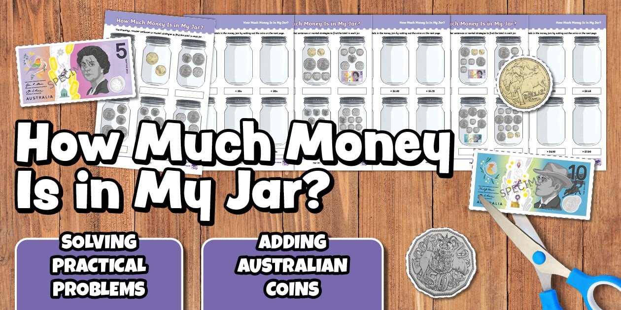 * NEW * "How Much Money Is in My Jar?" Counting Money Worksheets