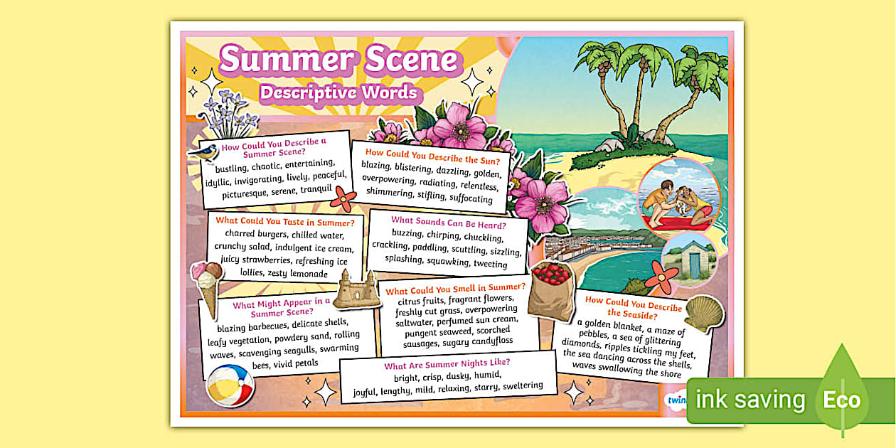 KS2 Summer Scene Descriptive Word Mat (teacher made)
