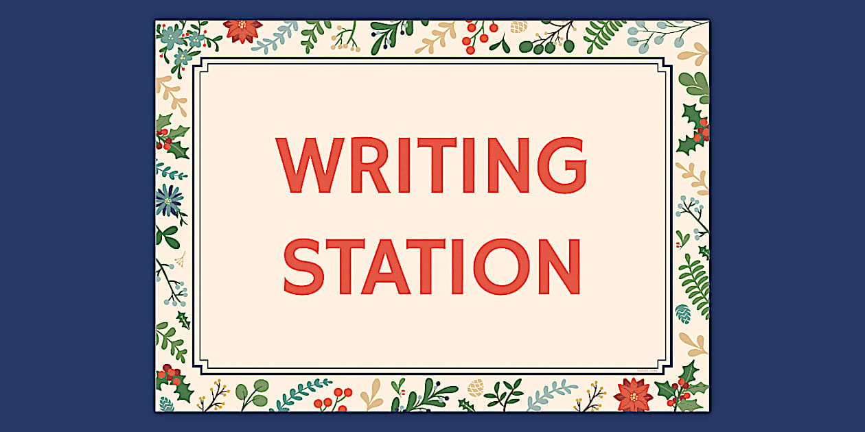 Winter Botanical Writing Station Display Poster - Twinkl