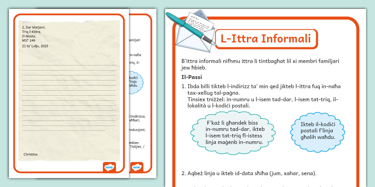 Kartellun | L-Ittra Informali - Twinkl