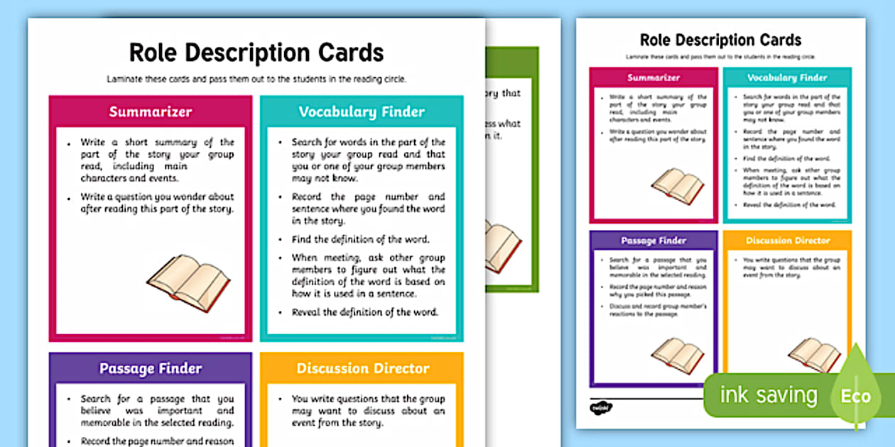Editable Literature Circle Role Display Cut Outs - Twinkl