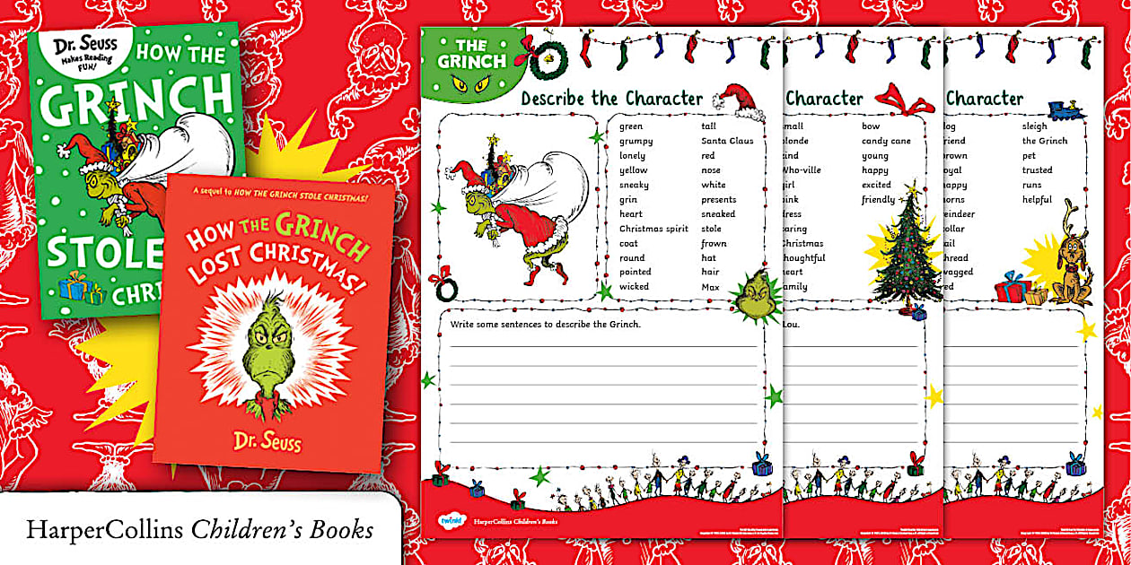 The Grinch Character Description Activity | Dr Seuss