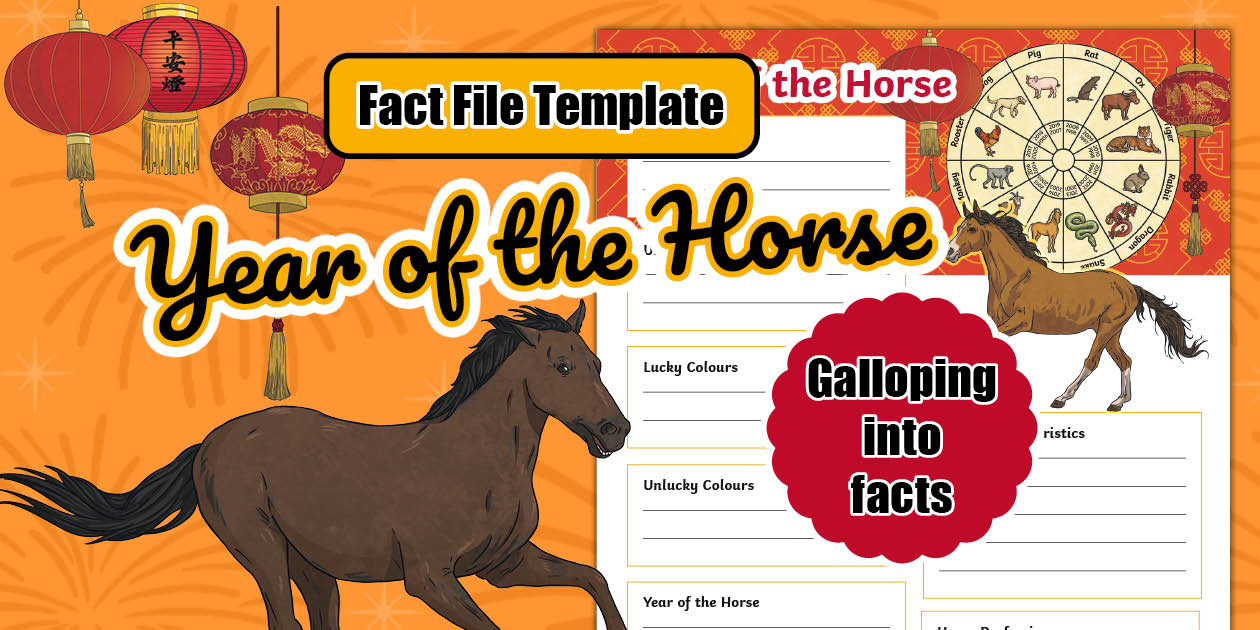 * NEW * Year of the Horse Fact File Template