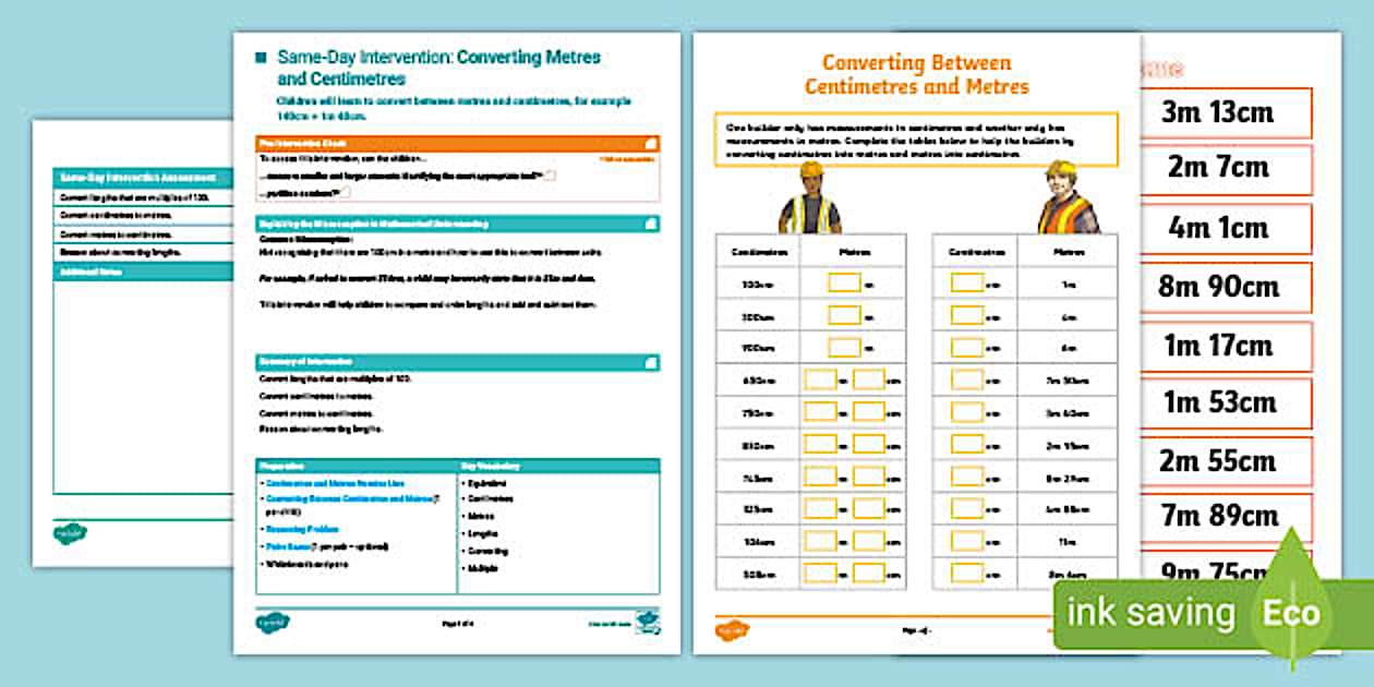 👉 Y3 Intervention: Converting Metres and Centimetres